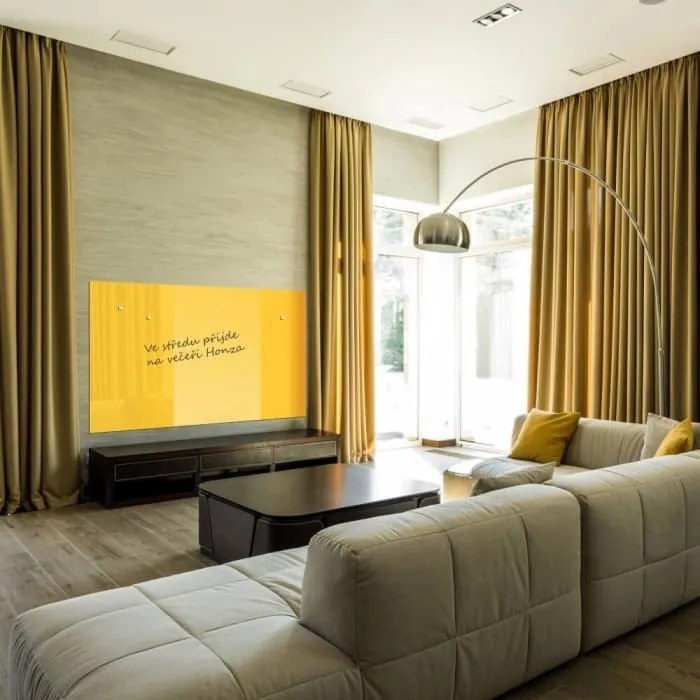 Žlutá exotická skleněná magnetická tabule domácí Smatab® - 120 × 180 cm