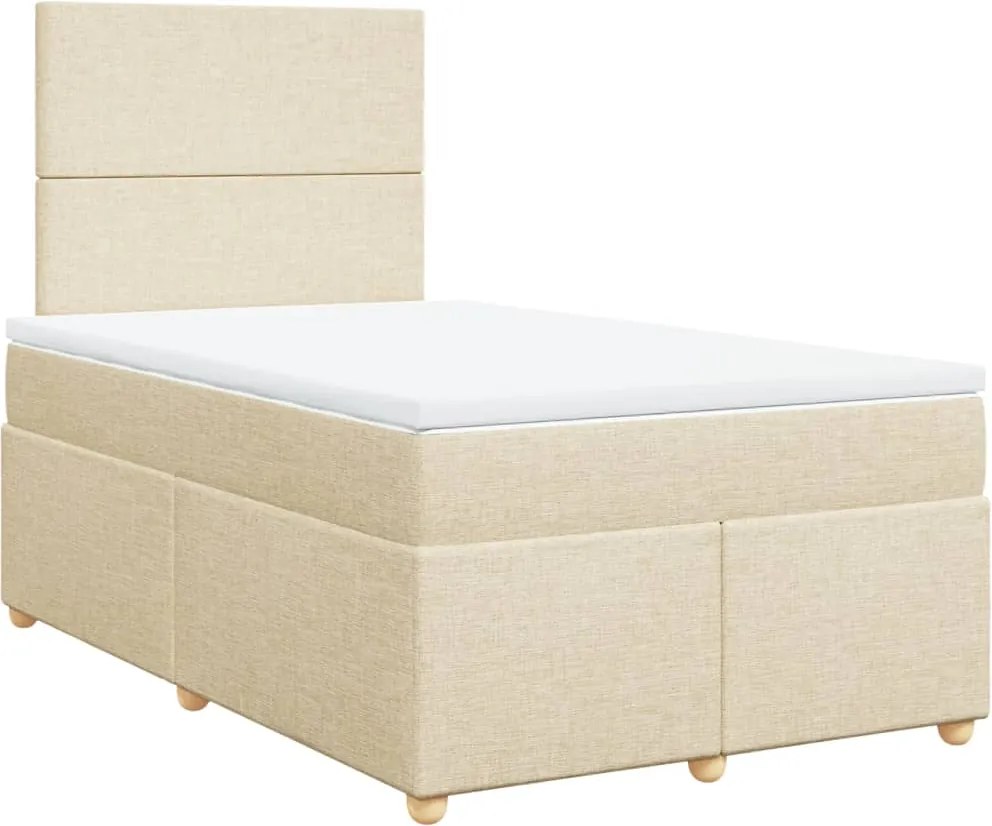 Box spring postel s matrací krémová 120x200 cm textil 3293545