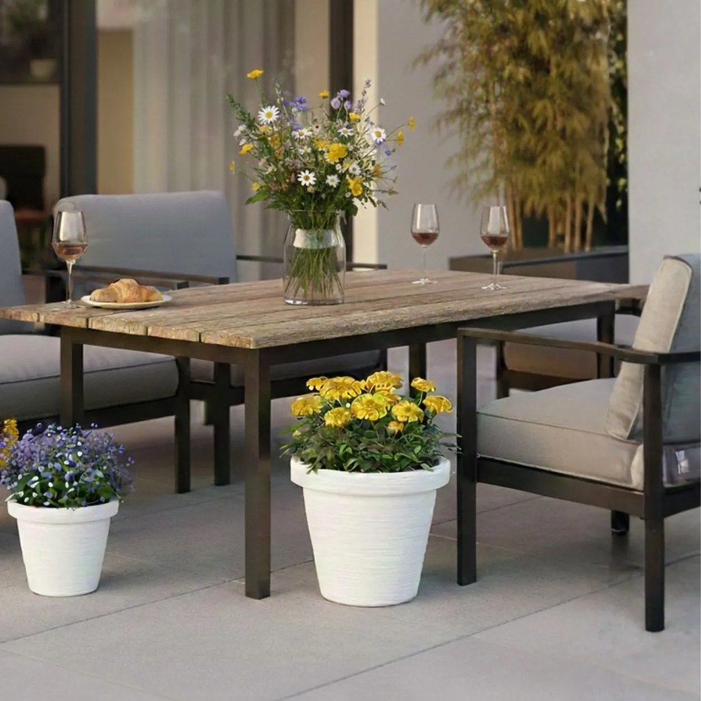 PLASTOVÝ KVĚTINÁČ SRTÍ RIFLO 39X34 CM BÍLÁ