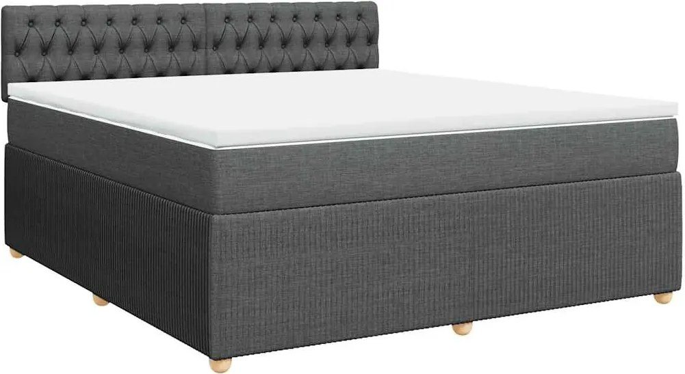Box spring postel s matrací tmavě šedá 180x200 cm textil 3287543