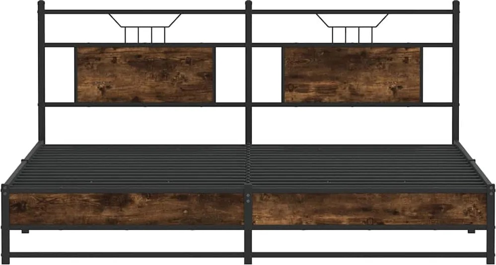 Kovový rám postele bez matrace kouřový dub 183 x 213 cm 3325110
