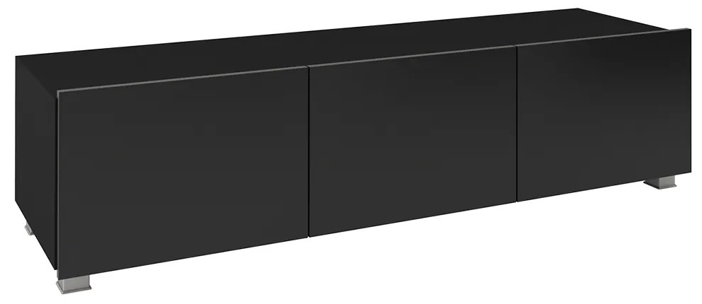Obývací stěna CALABRINI c | 300 cm | 5 dílů C | černá lesk