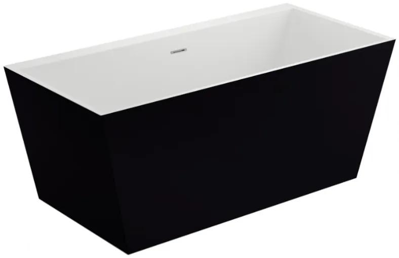Polimat Lea volně stojící akrylátová vana 170x80, černý mat