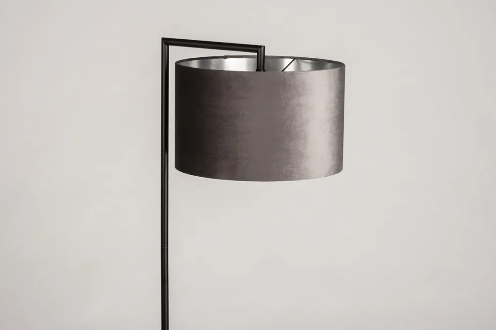 Stojací designová lampa Pallas Black and Silver