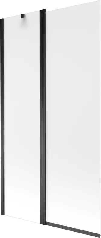 Mexen Flip, 1-křídlová vanová zástěna 100 x 150 cm, 6 mm námraza sklo, černý profil, 894-100-101-70-30