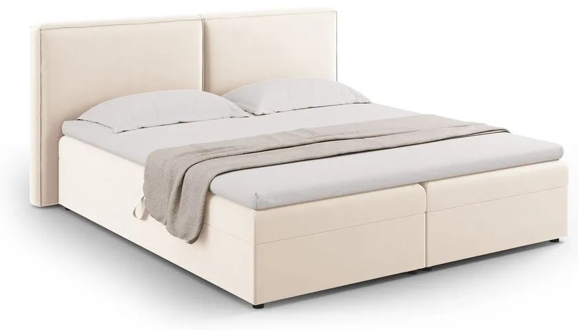 Krémová boxspring postel s úložným prostorem 180x200 cm Arendal – Cosmopolitan Design