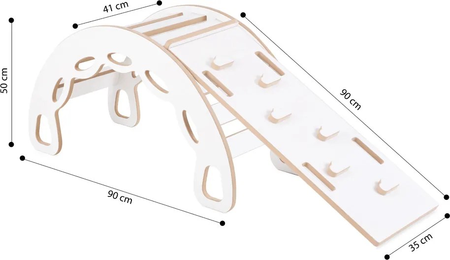 Multifunkční dětská souprava 4v1 – houpačka, skluzavka a polštář béžová