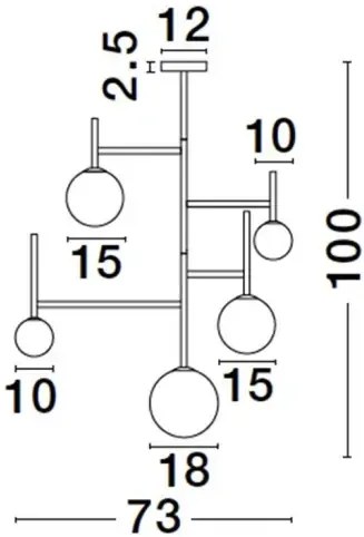 Designové stropní svítidlo Licato 73 černé