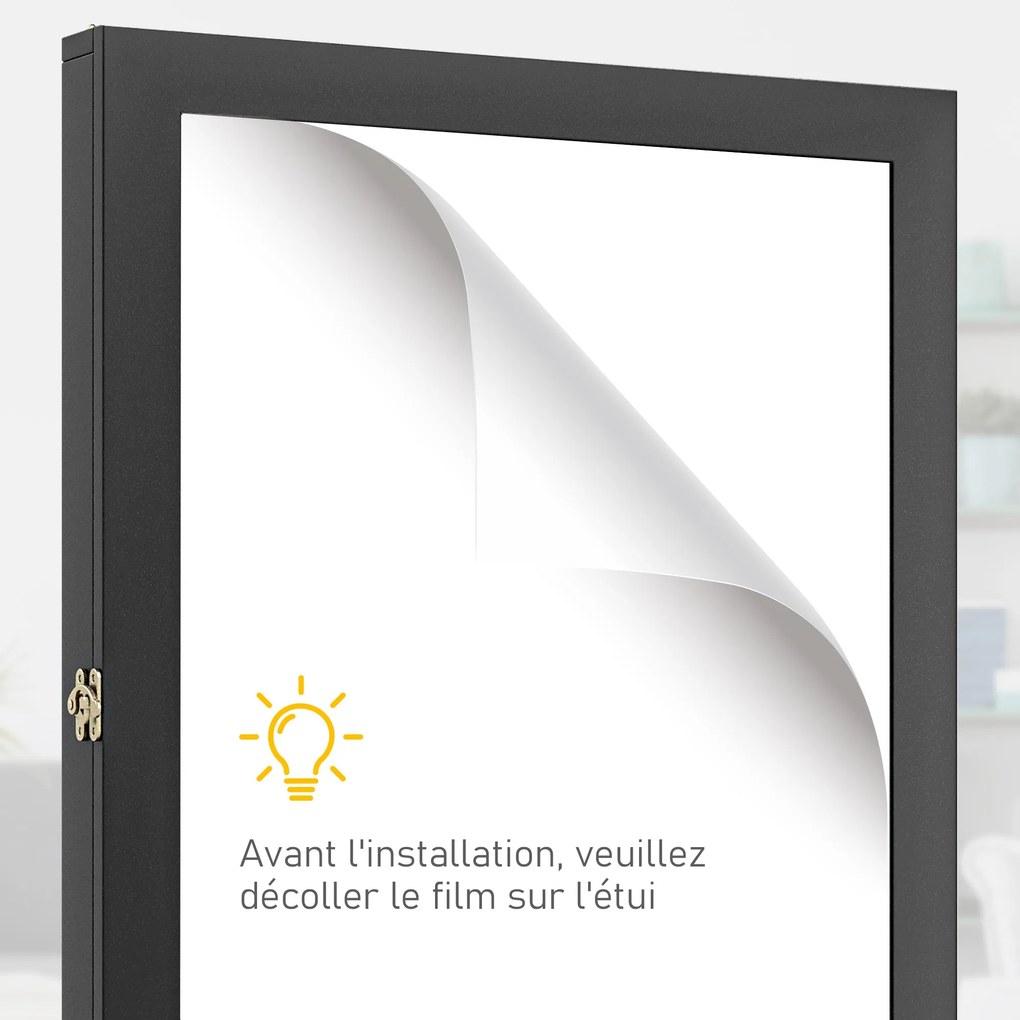 HOMCOM Rámová krabice T-frame na zobrazení dresu s akrylovými dvířky a vnitřním jemným podšívkou 71 x 6,5 x 89 cm Černá