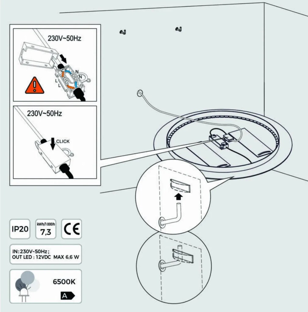 Koupelnové zrcadlo s osvětlením MIR1 60cm