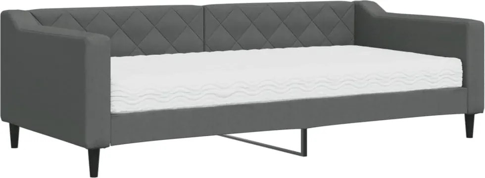 Válenda s matrací tmavě šedá 90 x 200 cm textil 3197409