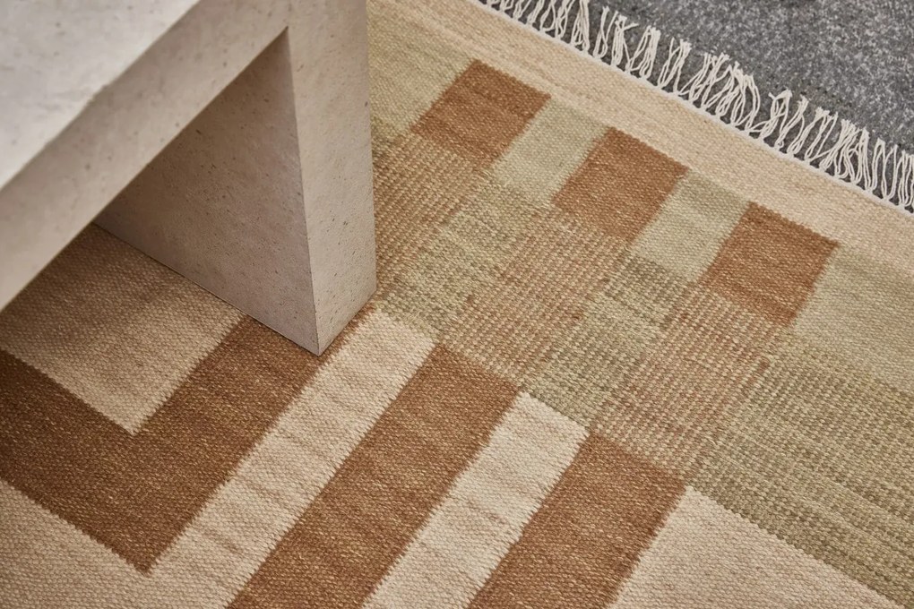 Ručne viazaný kusový koberec Leonidas DESP P124 Beige Mix, 80x150, béžová, hnedá, chodba / predsieň, Diamond Carpets India
