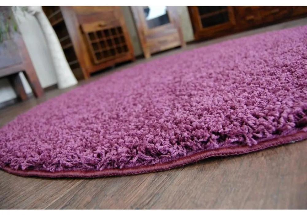 Kusový koberec Shaggy Roy fialový kruh 133cm