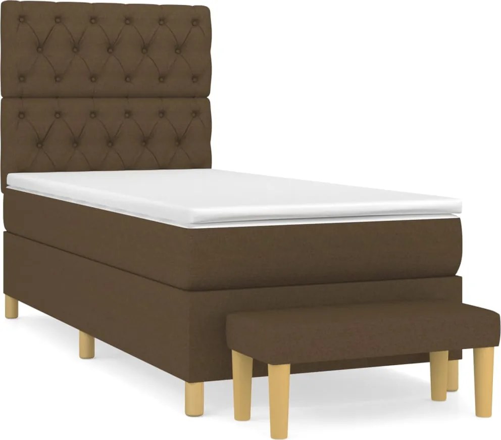Box spring postel s matrací tmavě hnědá 80x200 cm textil 3137352