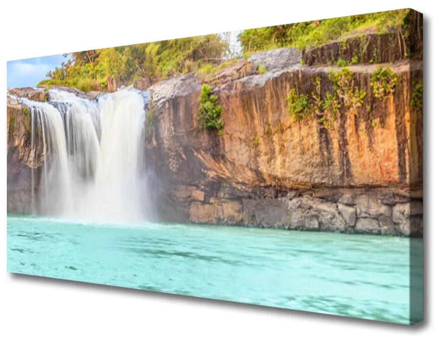 Obraz na plátně Vodopád Jezero Krajina 120x60 cm