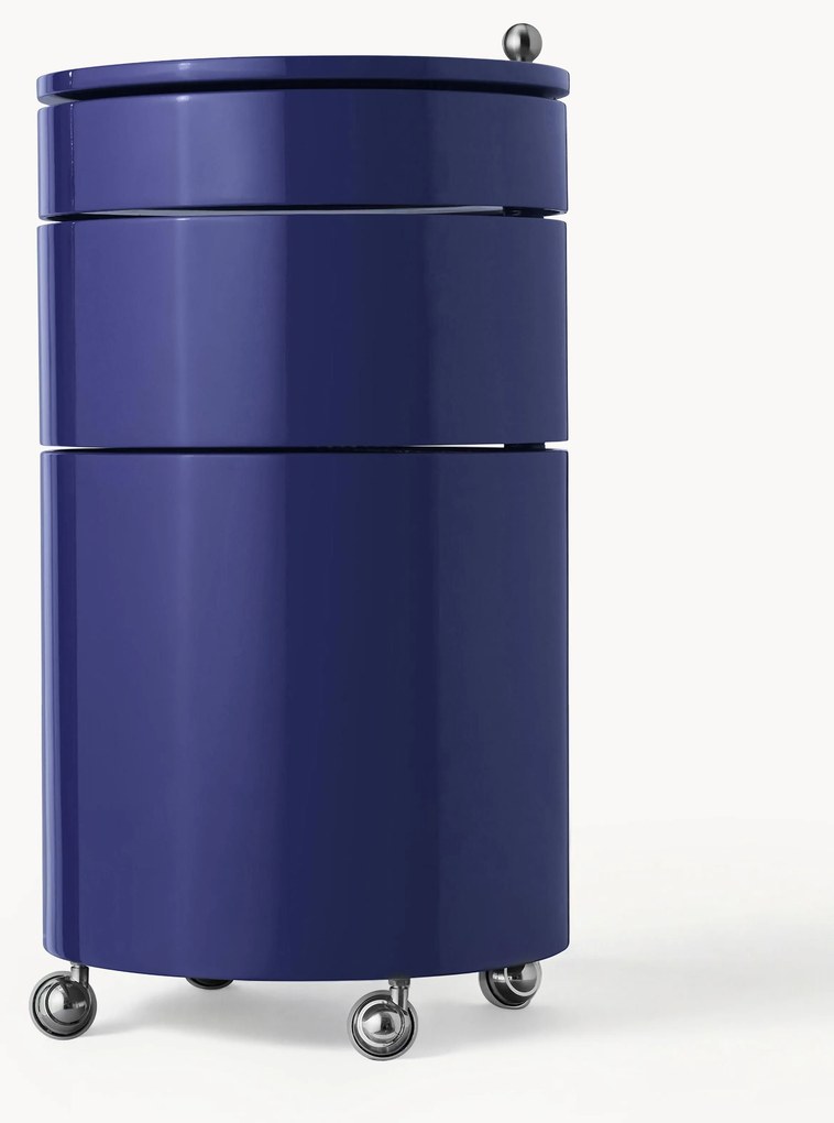 Kulatá skříňka na kolečkách Barboy, design Verner Panton