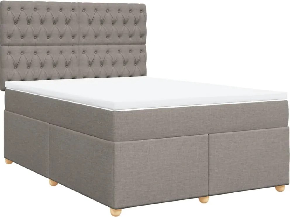 Box spring postel s matrací taupe 160x200 cm textil 3291342