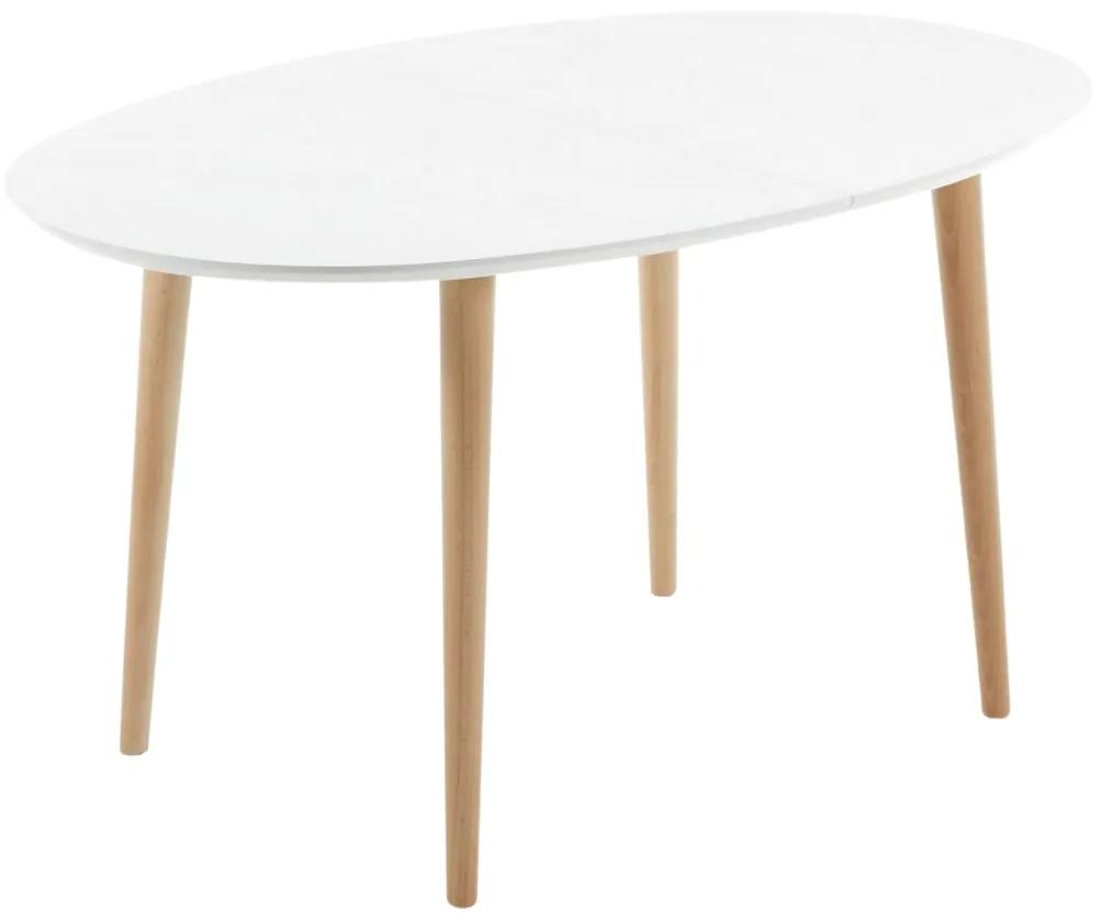 Bílý rozkládací jídelní stůl LaForma Oakland 140/220x90 cm