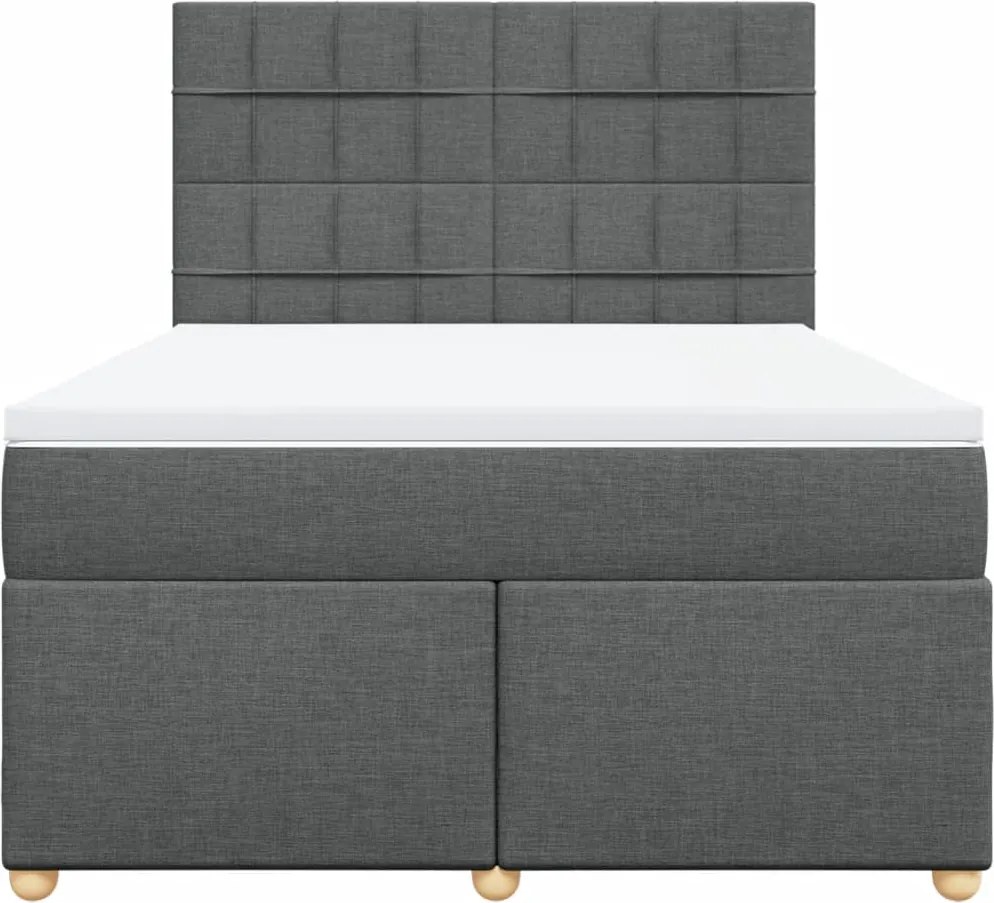 Box spring postel s matrací tmavě šedá 140x200 cm textil 3293604