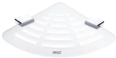 Nimco Kibo - Polička rohová s frézovanými otvory, matný plexiglass/chrom Ki X211-26