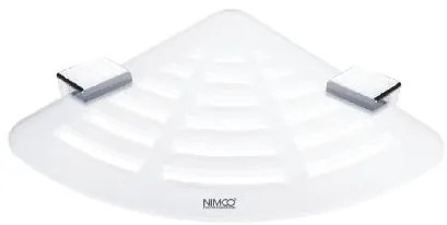 Nimco Kibo - Polička rohová  s frézovanými otvory, matný plexiglass/chrom Ki X211-26