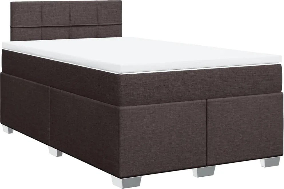 Box spring postel s matrací tmavě hnědá 120x190 cm textil 3285830