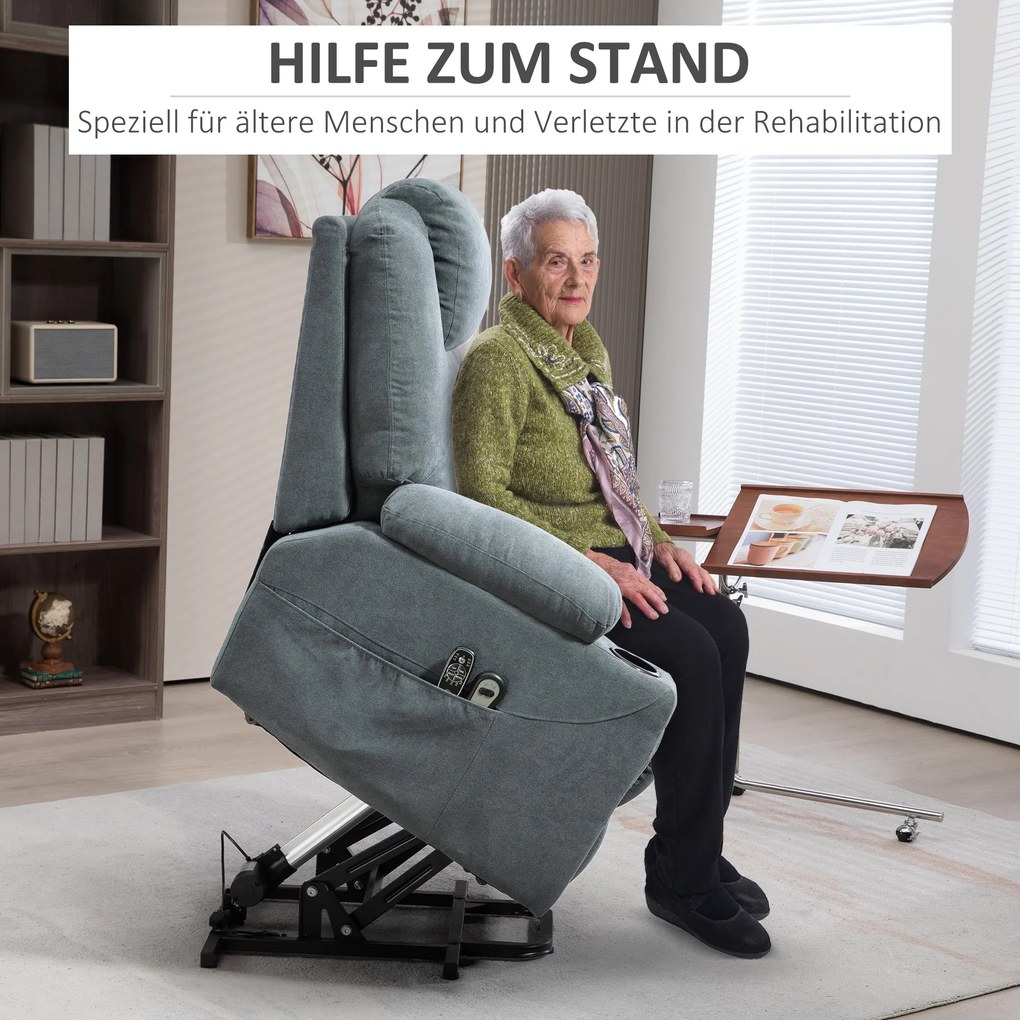 Masážní křeslo HOMCOM, elektrické, s 8 masážními body, s funkcí polohování, s funkcí vyhřívání, pěnové, 90x101x107cm, tmavě šedé | Aosom