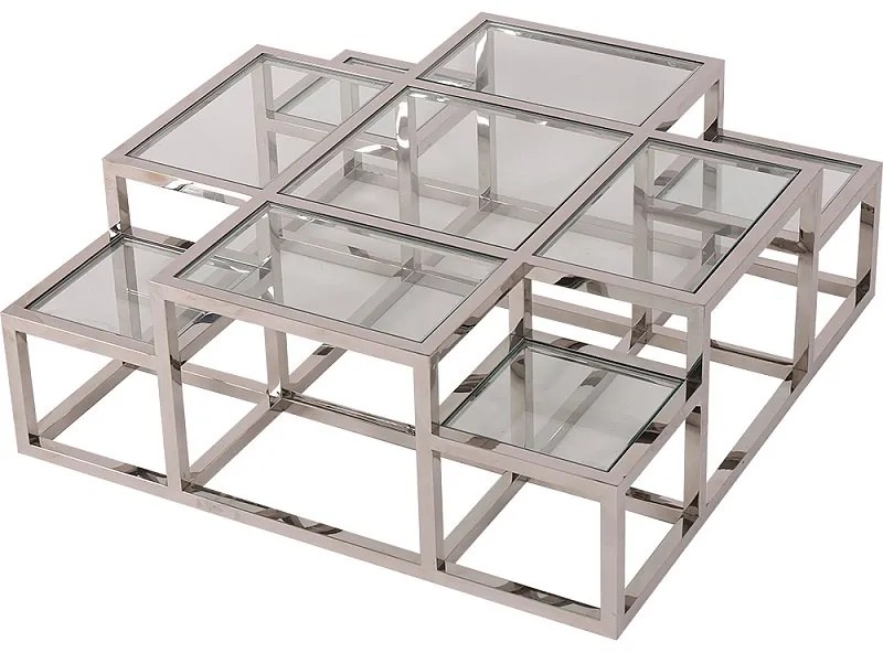 ARTELORE ALVAR konferenční stolek, ocel, sklo, 120 x 120 x 45