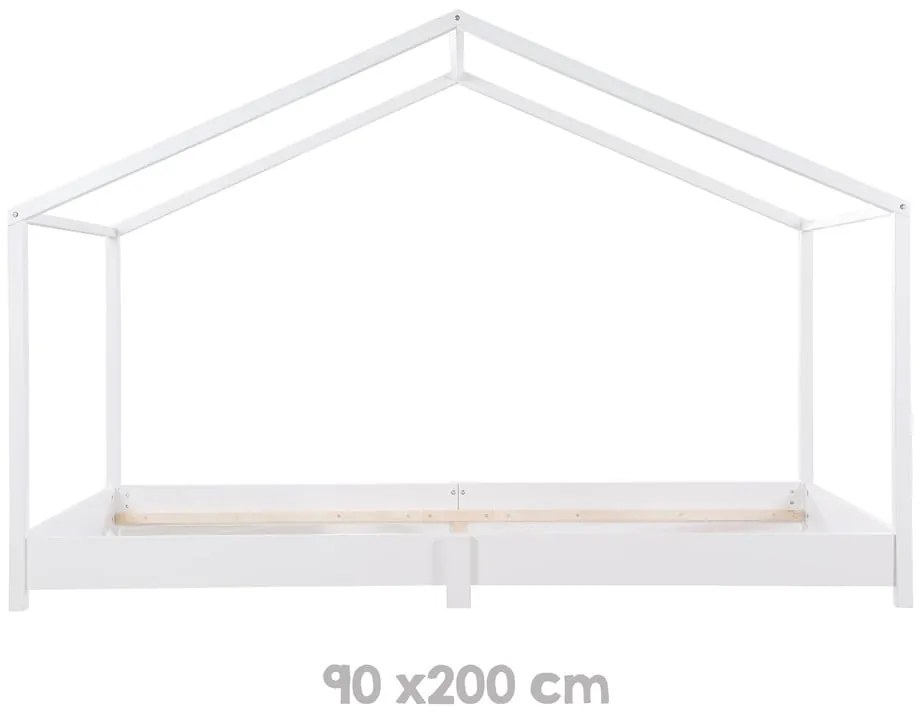 Bílá domečková dětská postel 90x200 cm Montessori – Roba