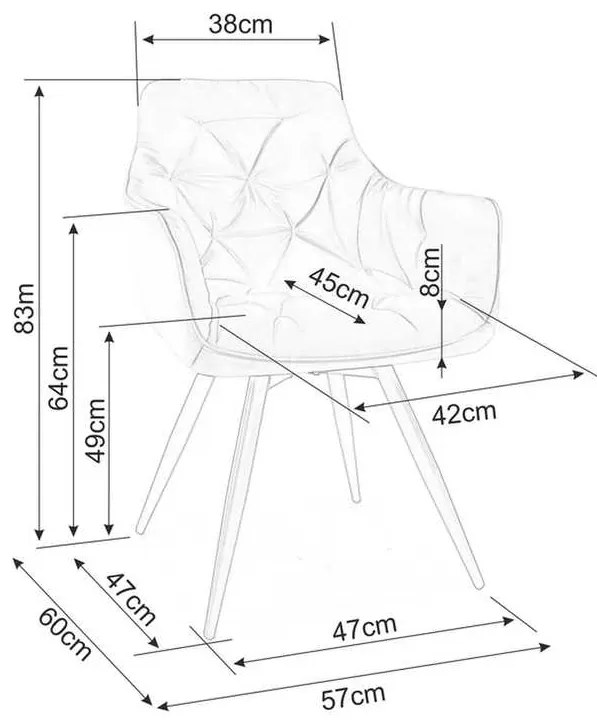 Jídelní židle Garrus Velvet, béžová
