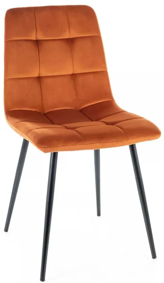 Jídelní židle Mila Velvet, oranžová