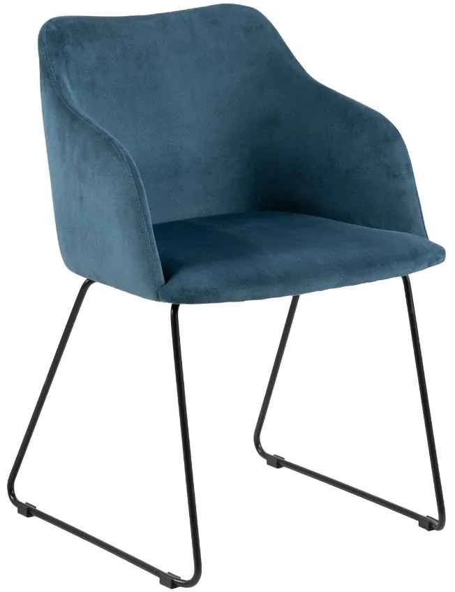VÝPRODEJ až -70 % Scandi Tmavě modrá sametová jídelní židle Audrey