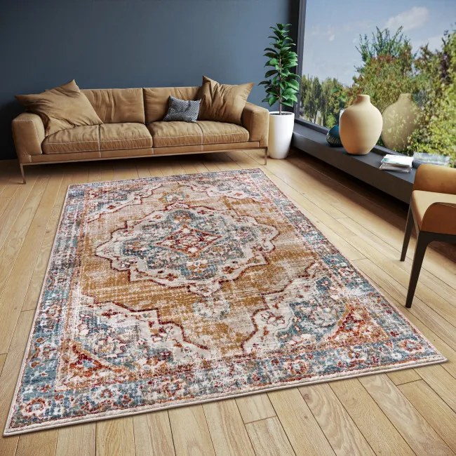 Koberec Hanse Home Luxor Strozzi béžový / modrý / vícebarevný