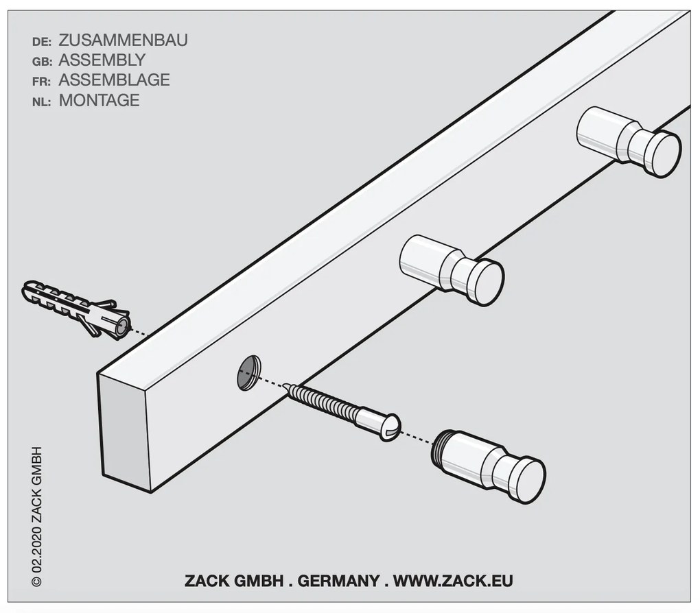 Věšák na kabáty ACCOLO broušený nerezový 40 cm ZACK