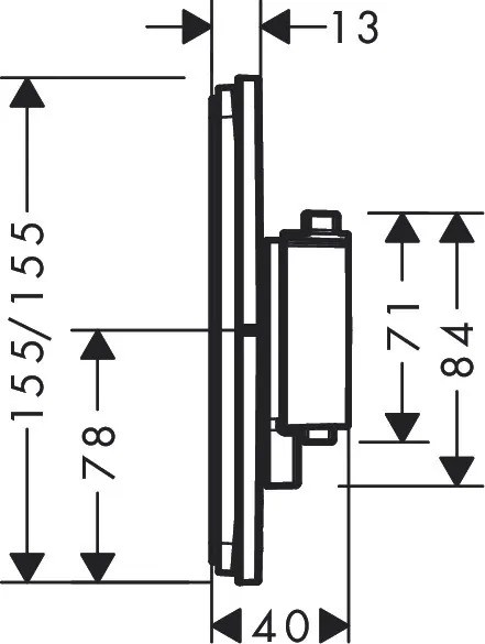 Hansgrohe ShowerSelect Comfort Q, termostat pod omítku, kartáčovaný černý chrom, HAN-15588340