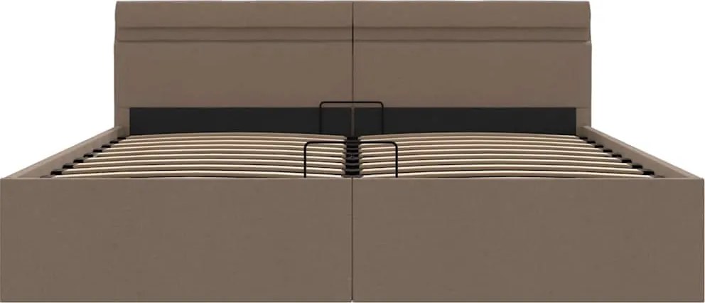 Rám postele s úložným prostorem LED taupe textil 160 x 200 cm 285628