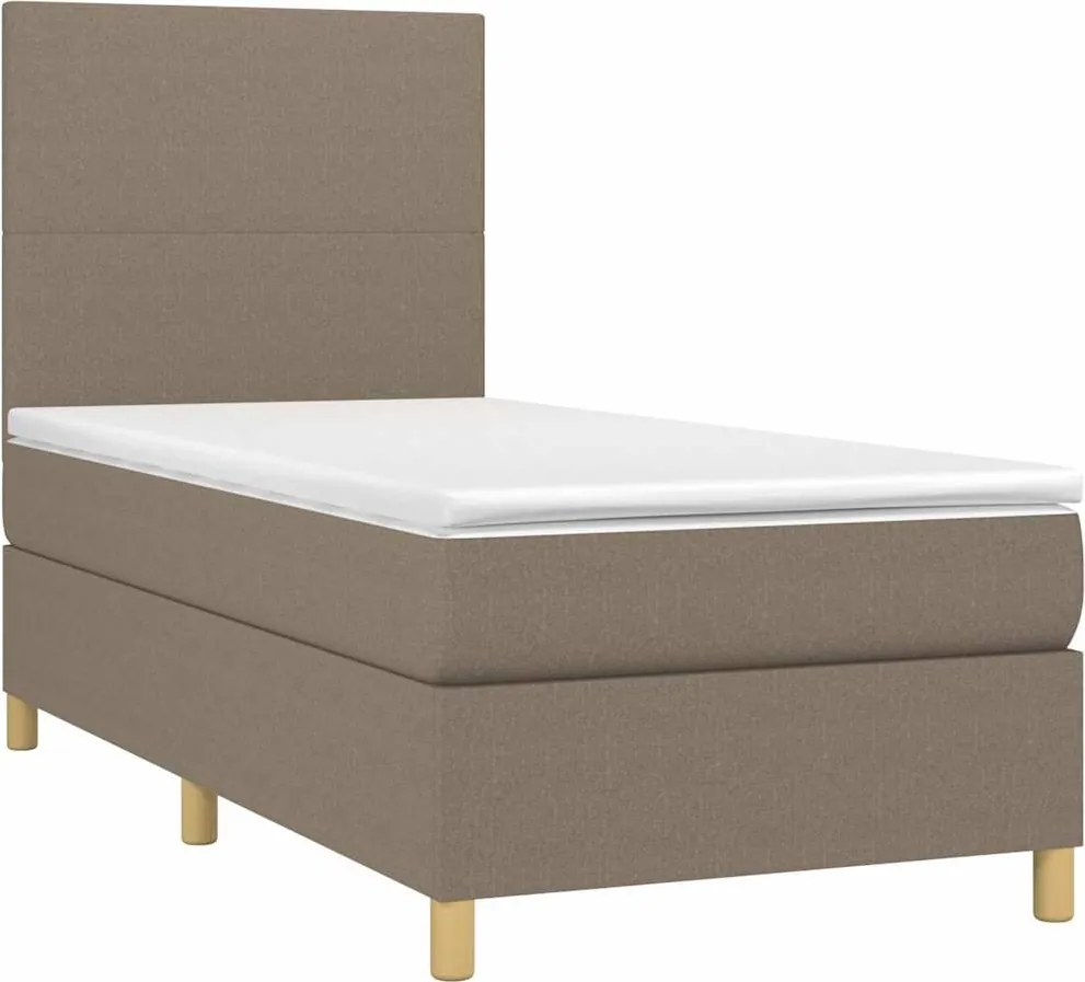 Box spring postel s matrací a LED taupe 90x190 cm textil 3135241
