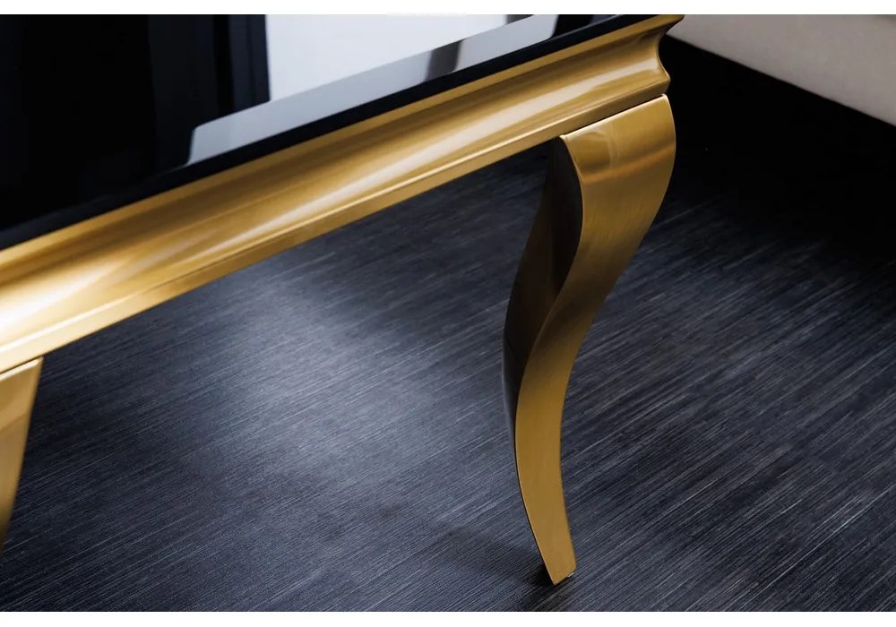 Massive home | Konferenční stolek MODERN BAROCCO GOLD 100 CM černý