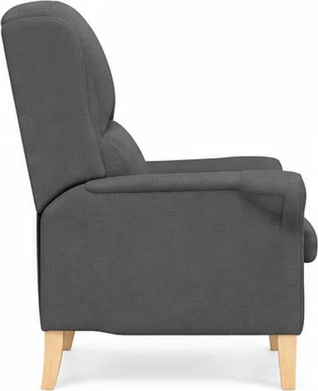 křeslo relaxační, odpočinkové, ušák, dřevo/textil, 101x95x75 cm, přírodní/tmavě šedá, Dekorino KR20260035