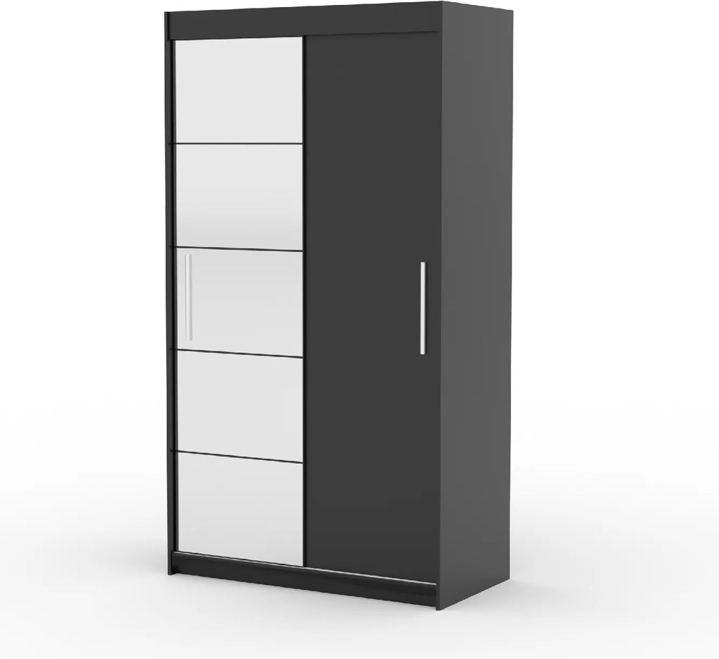 ADRK Furniture Posuvná skříň se zrcadlem ESTI 120 SW-ESI-120-B