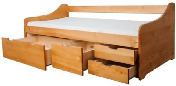 Via-nábytek Postel s šuplíky z masivu Arcadie 90 x 200 Povrchová úprava postele: Moření odstín olše
