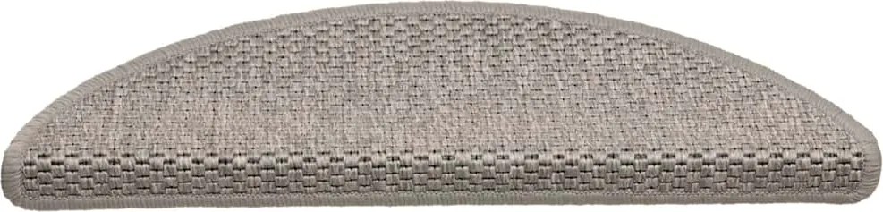 Samolepicí nášlapy na schody sisal 15 ks 56x17x3 cm stříbrné 326859