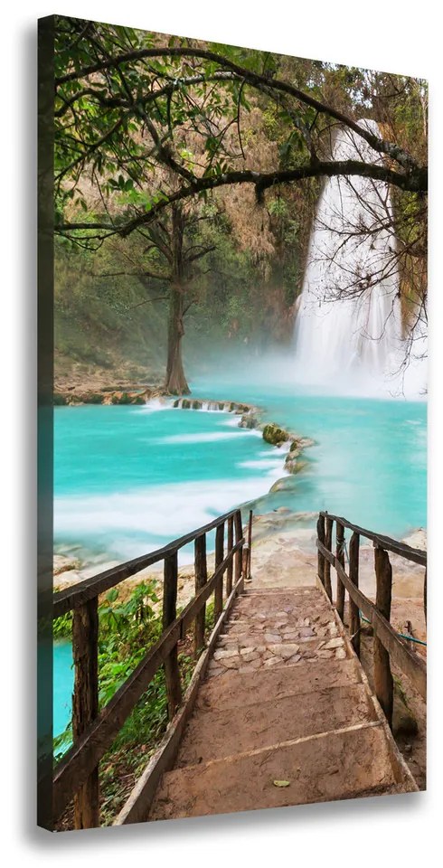 Wallmuralia Foto obraz na plátně Vodopád Mexiko 50x100 cm