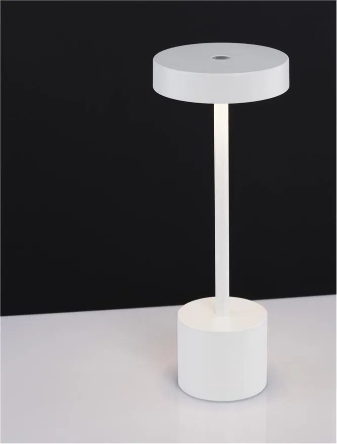 NV 9002863 Venkovní stolní lampa FUMO bílý hliník a akryl LED 2W 3000K 220-240V 163st. IP54 vypínač na těle / USB kabel - NOVA LUCE