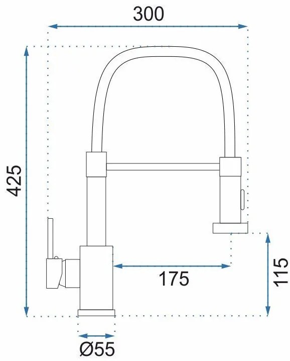 Dřezová baterie REA COLIN s flexibilním ramínkem a sprškou, měď kartáčovaná