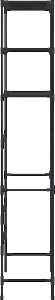 3patrový úložný regál nad pračku černý 69 x 28 x 169 cm 288330