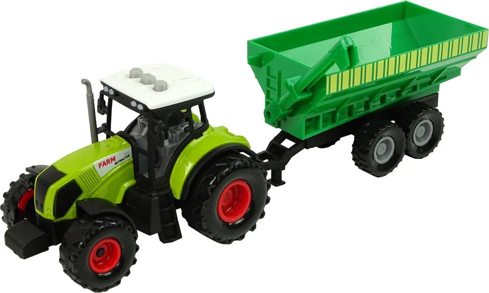 LEAN Toys Sada tří traktorů s přívěsy a postřikovačem, farma