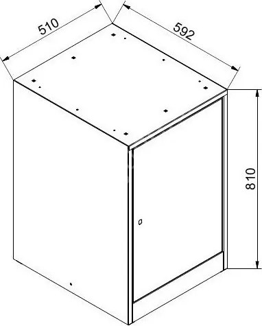 Zásuvková dílenská skříňka na nářadí k pracovnímu stolu, 810 x 592 x 510 mm, modrá