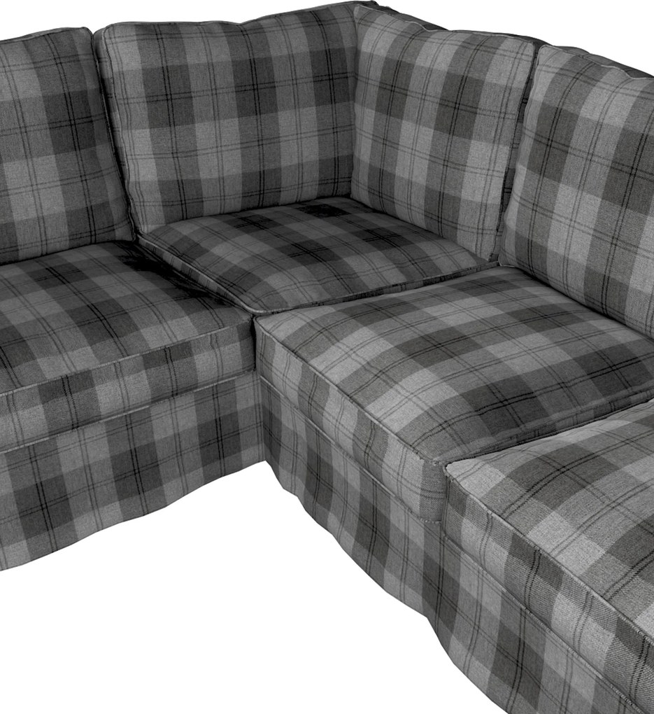 Potah na pohovku IKEA Ektorp rohová barva šedá látka pletený vzor, vzorované