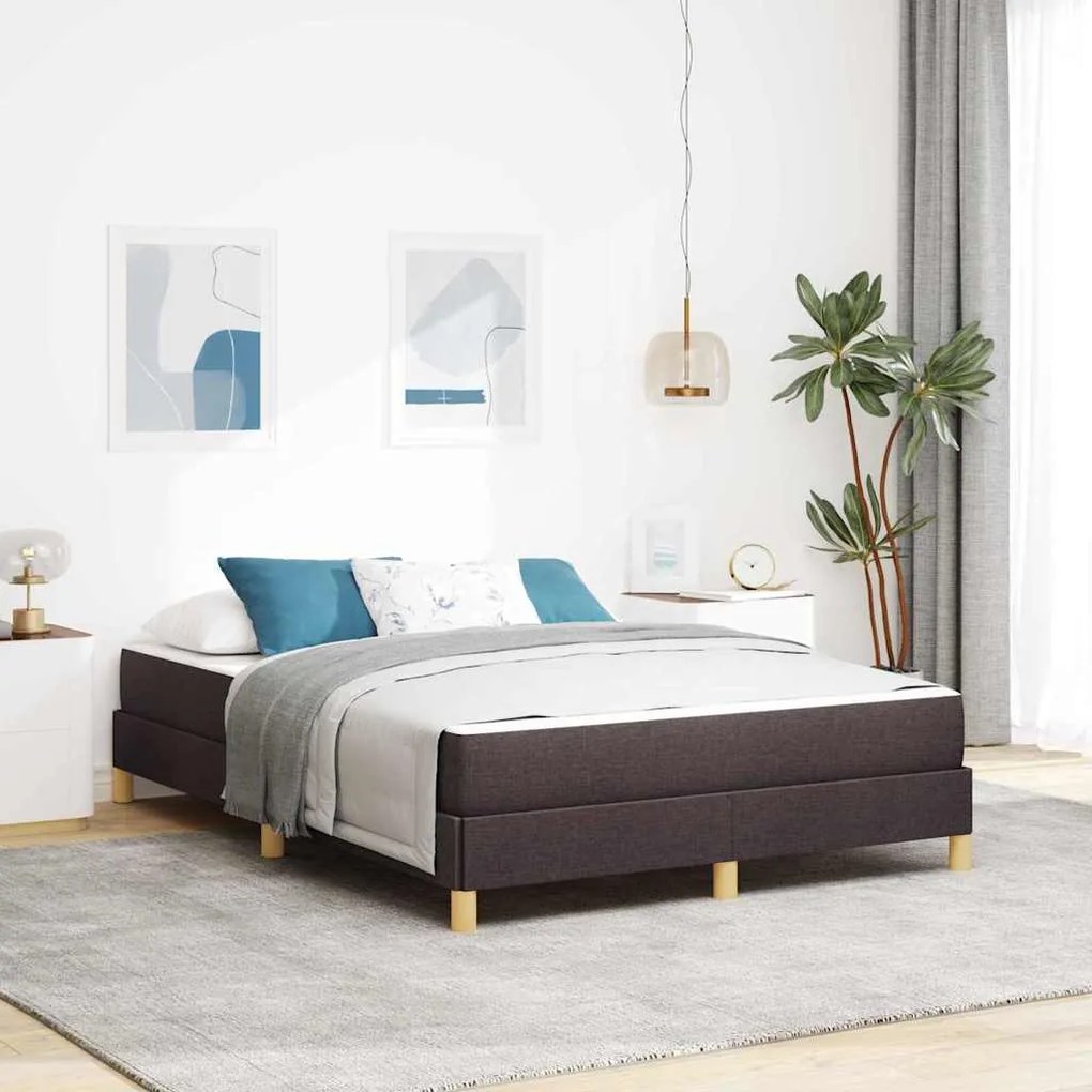 Postel s boxspringem s matrací Tmavě hnědá 160 x 200 cm textil 3398580